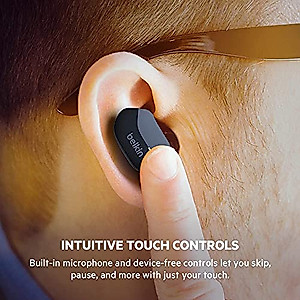 Belkin SoundForm True Wireless Earbuds, Bluetooth Headphones with Microphone, Touch Controls, IPX5 Sweat & Splash Resistant for iPhone 14, Pro, Max, Mini & Galaxy S23 with Charging Case - Black