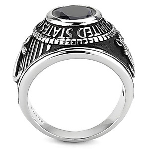 YVO Personalized Coast Guard Ring (Engraved)- Polished Stainless Steel - Size 08