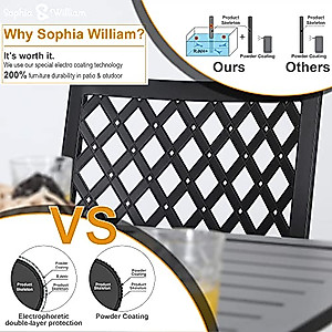 Sophia & William Patio Dining Set 9 Pieces Outdoor Metal Furniture Set, 8 x Swivel Patio Dining Chairs with 1 Expandable 6-8 Person Table for Lawn Garden Pool