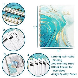 2024-2028 Monthly Planner - 4 Year Monthly Planner, Jul 2024 - Jun 2028, 48 Monthly Planner/Calendar, 9" x 11", Monthly Calendar 2024-2028, Monthly Tabs, Double-Side Pocket, Holidays