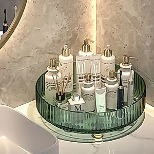 Rotatable Modern Round Tray,360°Rotating Spice Storage Rack,11" Lazy Susan Turntable Organizer,Cosmetic Makeup Vanity Tray for Storage Jewelry,Perfume&Kitchen Condiment,Suit for Home Decorative