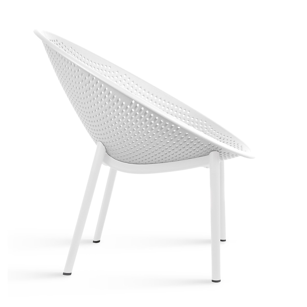 2xhome Set of 2 Modern Oval Chairs, Contemporary Accent Lounge Chairs with Perforated Breathable Egg Shaped Pod Seat for Kitchen, Dining, Patio, Indoor, Outdoor, White