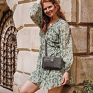 S-ZONE Crossbody Cell Phone Purse Wristlet Wallets for Women RFID Blocking Phone Wallet with 2 Straps