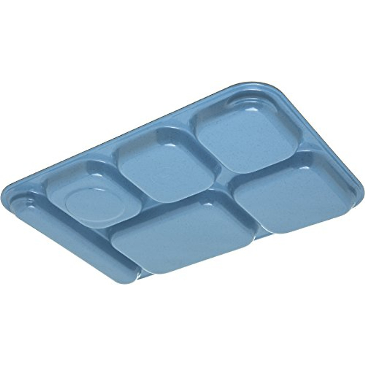 Carlisle FoodService Products Right-Hand Heavyweight 6-Compartment Melamine Tray 10" x 14" - Sandshade