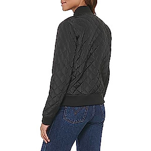 Levi's Women Diamond Quilted Bomber Jacket, Black, Medium
