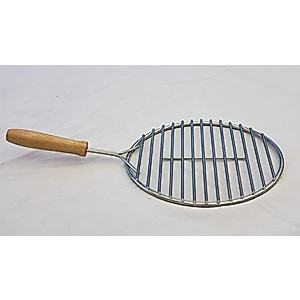BBQ Dragon Round Grill Grate for Charcoal Chimneys - 9" Cooking Grate with Wood Handle - Stainless Steel Grill Rack, Fire Pit Grill Grate - BBQ Grate, Suited with Weber Charcoal Chimney