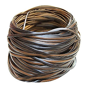 UXELY Wicker Repair Material Kit, Plastic Woven Rattan Repair Material for Outdoor Garden Patio Furniture, Gradient Flat Synthetic Rattan Plastic Rattan Wicker Repair Kit(Coffee)