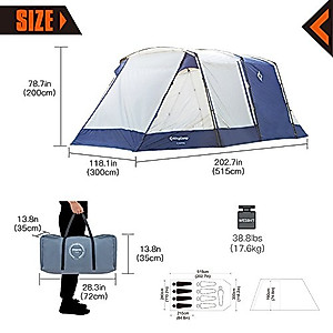 KingCamp Melfi Plus SUV Car Tent 3 Seasons 4-6 Person Multifunctional, Suitable Camping Traveling Family Outdoor Activities