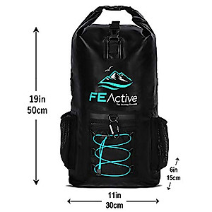 FE Active Dry Bag Waterproof Backpack - 20L Eco Friendly Hiking Backpack. Ideal for Camping Accessories & Fishing Gear. Great Travel Bag, Beach Bag for Kayak & Boating | Designed in California, USA