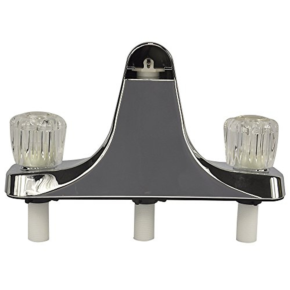 DANCO Mobile Home RV Tub Shower Center-Set Faucet, 8 inch, 2-Handle, Chrome with Clear Acrylic Handles (33156X)