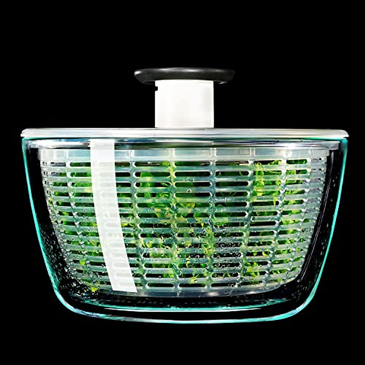 OXO Good Grips Glass Salad Spinner, Large/6.22 Quart, Clear