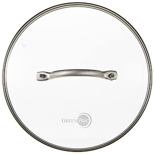 GreenPan Paris Pro Hard Anodized Healthy Ceramic Nonstick, 8" and 10" Frying pan Skillet Set, PFAS-Free, Dishwasher Safe, Grey & Glass Lid with Stainless Steel Handle, 8"