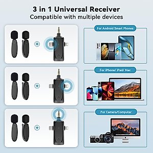 Maxtopfit 393FT Wireless Lavalier Microphone: 2.4G Noise Cancellation, Double Mics for YouTube, TikTok, Interviews, and Vlogs – Enhance Your Content Creation Effortlessly
