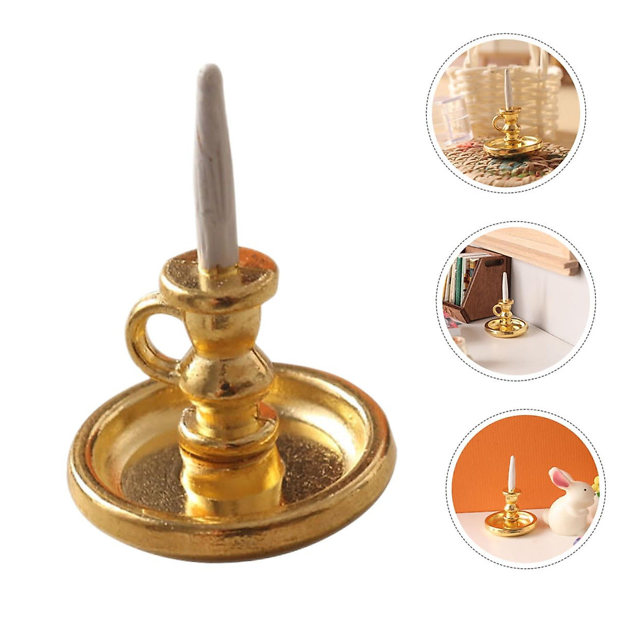 BESPORTBLE Mini Candlestick Decor Candle Holder Home Decor Doll House Candlestick Models Creative Mini Decor Mini House Decor Doll House Prop Mini Accessory Realistic Miniature Decor Alloy
