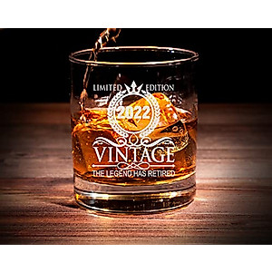 CARVELITA The Legend Has Retired 2022 Limited Editions 11oz Whiskey Glass - Funny Retirement Gifts For Men - Retired Gifts For Women - Happy Retirement Gifts - Retirement Party Decorations For Men