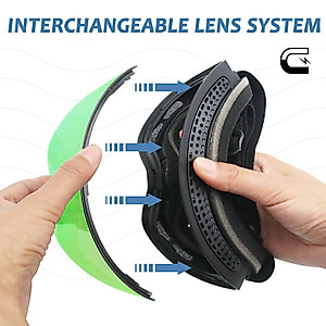 VANE Ski Goggles, Snowboard Goggles Over Glasses, Anti Fog UV Protection Snow Goggles OTG Interchangeable Lens for Men Women Snowmobile, Skiing, Skating