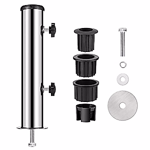 Universal Granite Umbrella Stand Tube Outdoor, Stone Umbrella Stainless Steel Tube Base for Outside, Heavy Duty Marble Flag Pole Stake Holder, Table Umbrella Tube Bracket,DIY Metal Tube Umbrella Mount