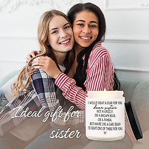 Petalsun Sister Christmas Gifts, Sister Gifts, Funny Sister Gifts from Sister Brother, Gifts for Sister, Sister Birthday Gifts, 7oz Soy Wax Lavender Scented Sister Candle