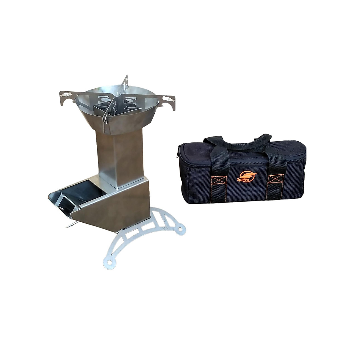 Spitfire Rocket Stove - Spartan Light Rocket Stove Wood Burning Portable Stove w/Travel Case, Collapsible Backpacking Wood Stove, Camp Rocket Stove, Outdoor cooking stove Estufa De Leña Para Cocinar