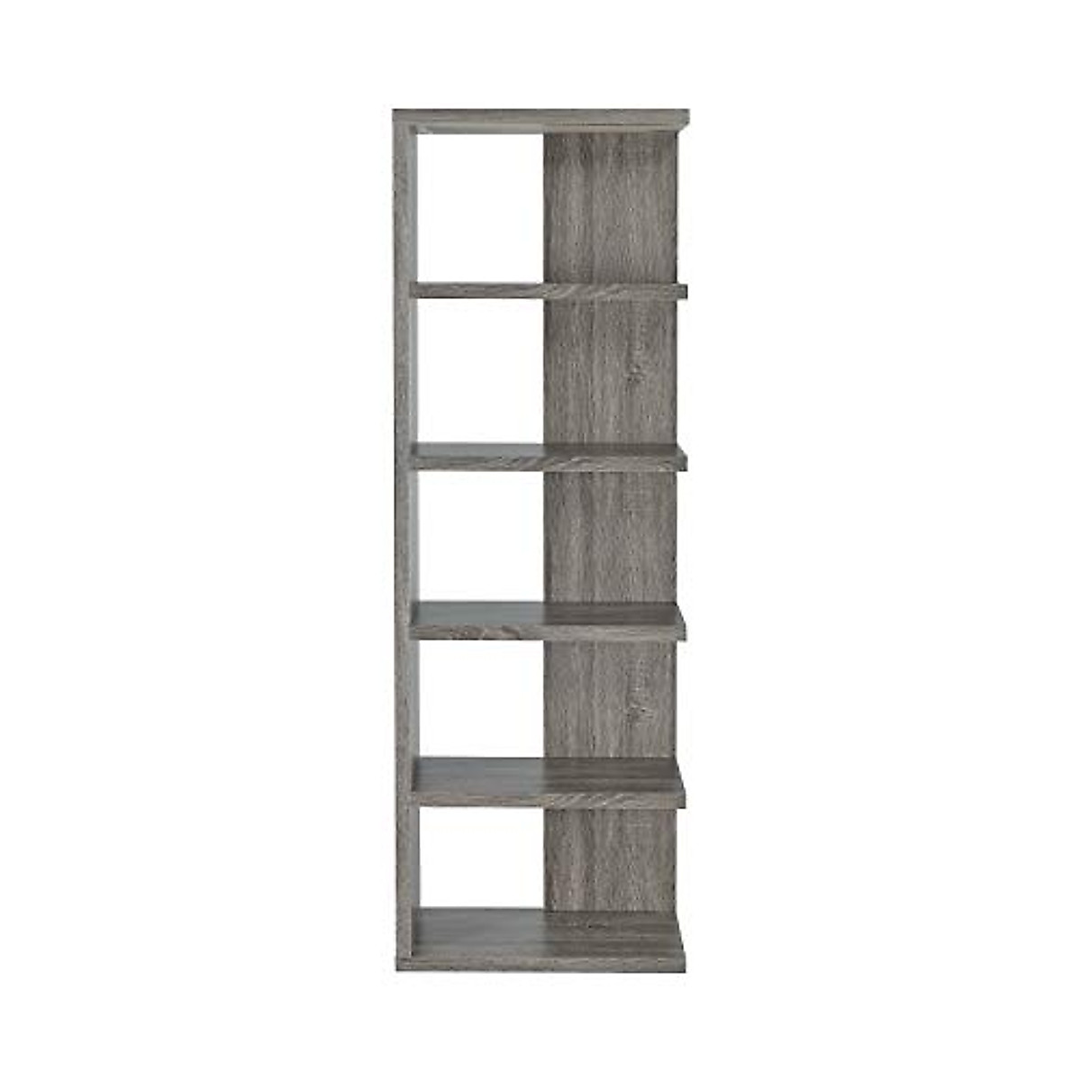Coaster Home Furnishings 5-Tier Semi-Backless Bookcase Weathered Grey, 11.5"" d x 23.5"" w x 70.75"" h (800553)