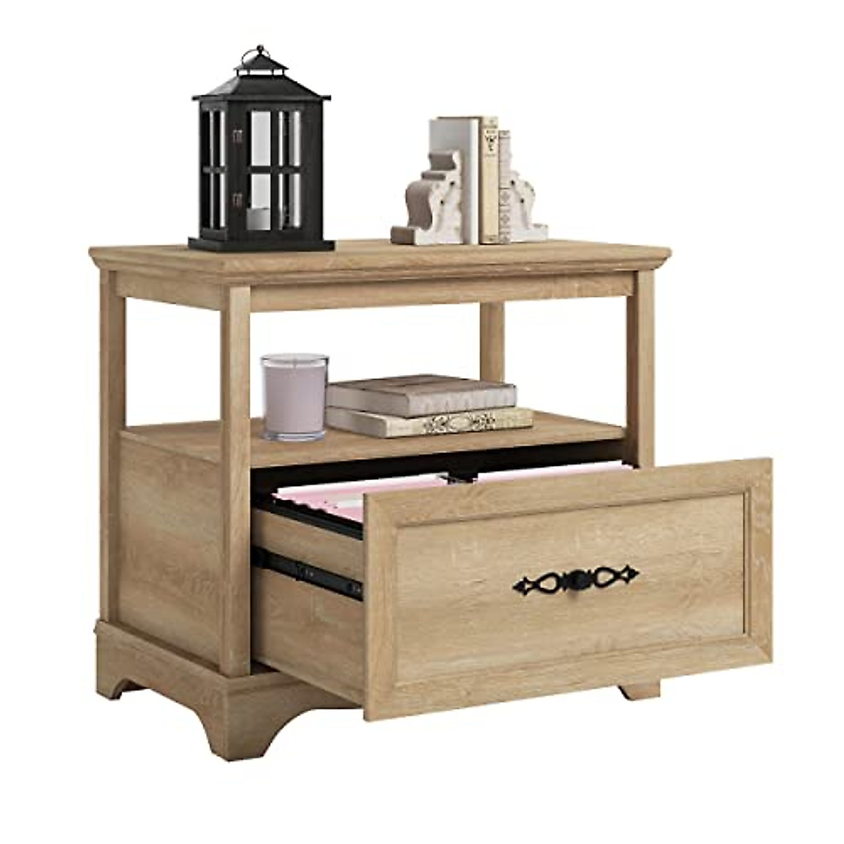 Sauder Adaline Cafe Lateral File, L: 33.11" x W: 20.23" x H: 29.92", Orchard Oak Finish