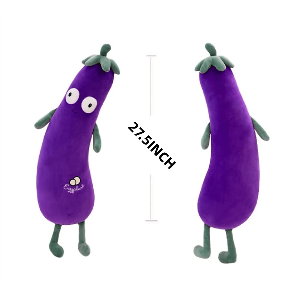 TONGMAN Purple Simulated Aubergine Plush Sleep Pillow Doll, Food Plush Toy Pillow, Stuffed Toy Cushion (27" 70cm) (27Inch/70CM)