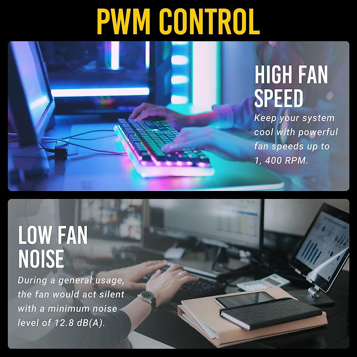 Antec PWM PC Fans, 120mm Fan, 4 Pin PWM, 60.4CFM Case Fans, 12V 4 Pin PWM Connector, Computer Fans with 1400 RPM, P12 Series 5 Packs