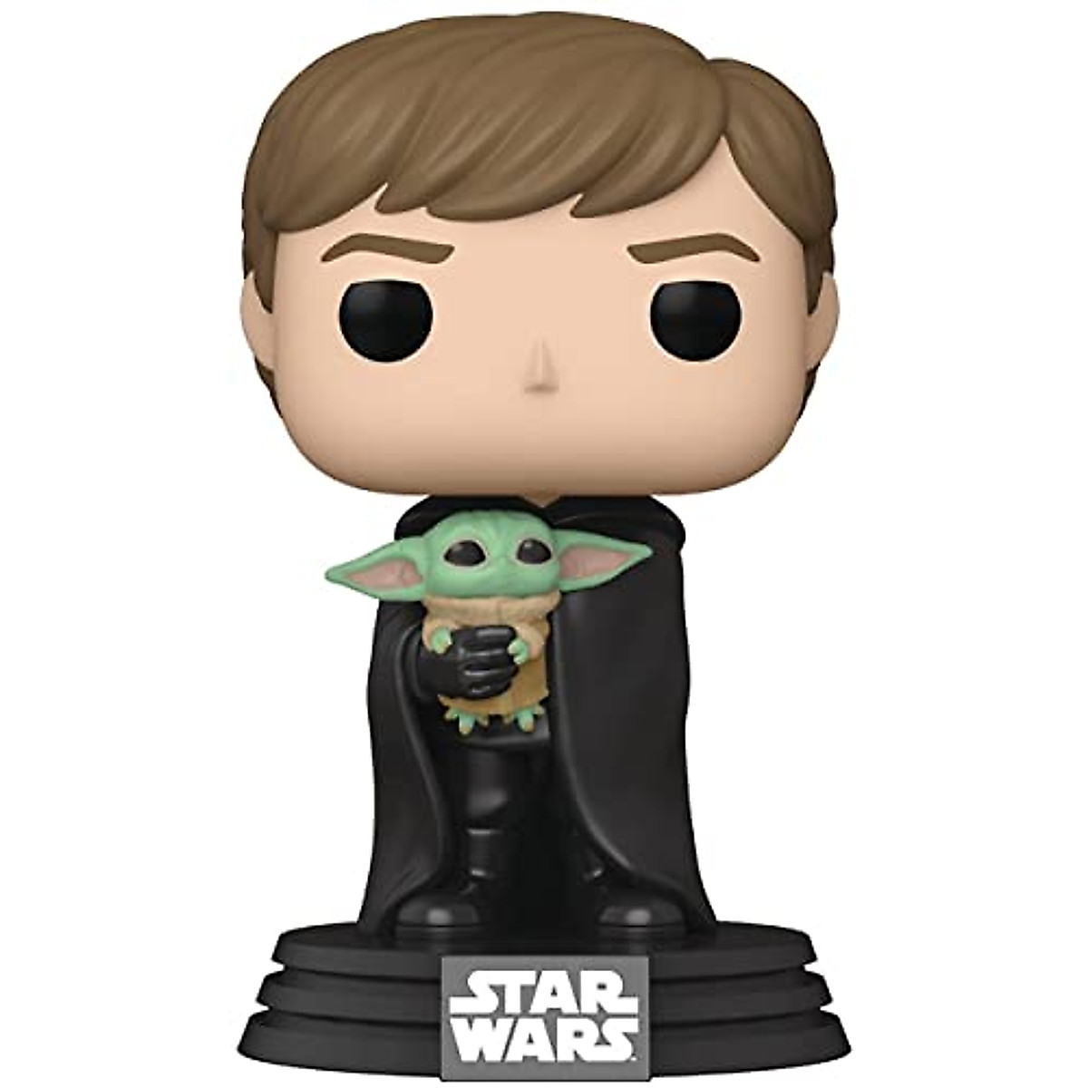 POP Star Wars: The Mandalorian - Luke Skywalker with Grogu Funko Vinyl Figure (Bundled with Compatible Box Protector Case), Multicolor, 3.75 inches