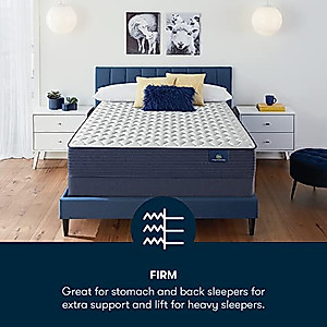 Serta - 10.5" Clarks Hill Firm Queen Mattress, Comfortable, Cooling, Supportive, CertiPur-US Certified,White/Blue
