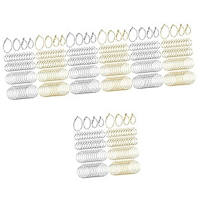 SEWACC 384 Pcs Earring Hoop Jewelry Findings Jewelry Making Supplies Earrings Charm Wine Charm Rings Earring Making Kit Earrings Bezel Charm Hoops for Jewelry Making Earring Findings