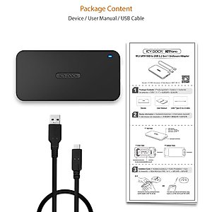 ICY DOCK M.2 SATA to USB 3.2 Gen 1 (5Gbps) SSD Reader Adapter Tool-Less External Enclosure for 2280/2260/2242/2230 M.2 NGFF SSD | ICYNano MB809U3-1M2B
