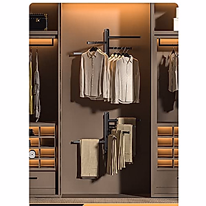 Swivel Towel Bar with 4 Arms Towel Rail Rack Holder Organizer Rod Pole Hanger Wall Mounted 180 Degree Rotation for Bathroom Kitchen Bath¡­