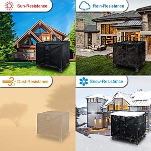 Sakeye Fire Pit Cover 30 x 30 x 25 inch Square, Waterproof Gas Firepit Table Cover Firepit Covers Fits for 28-30 In Outdoor Heavy Duty Lawn Patio Furniture Covers (Square, 2.Square - 30" Lx30 Wx25 H)