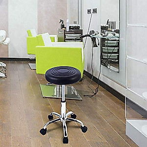 Goplus® Adjustable Hydraulic Rolling Swivel Bar Stool Tattoo Facial Massage Spa Stool (1, Black)