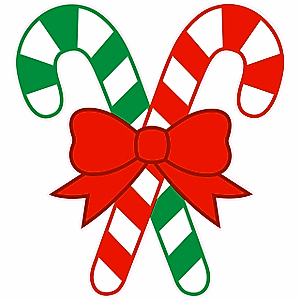 Christmas and Holiday Wall Decor Candy Canes Small 12" x 11" Decal from The United States