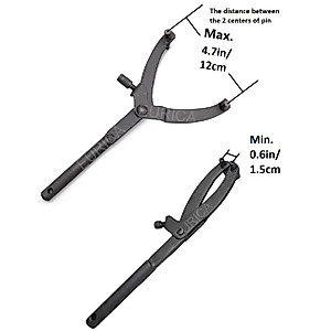 EUICAE Adjustable Wrench Clutch, Stainless Steel, 11.8in Length, Suitable for Different Distances and Sizes