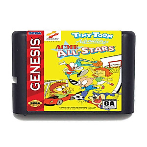 Aditi Tiny Toon Adventures All-Star NTSC-USA for 16-bit Sega MD Game Cartridge System Generator Megadrive