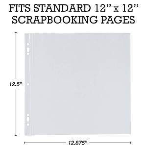 Samsill Scrapbook and Photo Album Expansion Page Refill Protectors 12x12 (40 Pack)