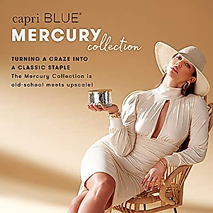 Capri Blue Mercury Found Scented Candle with Glass Candle Holder - Luxury Aromatherapy Candle - 8 Oz - Volcano