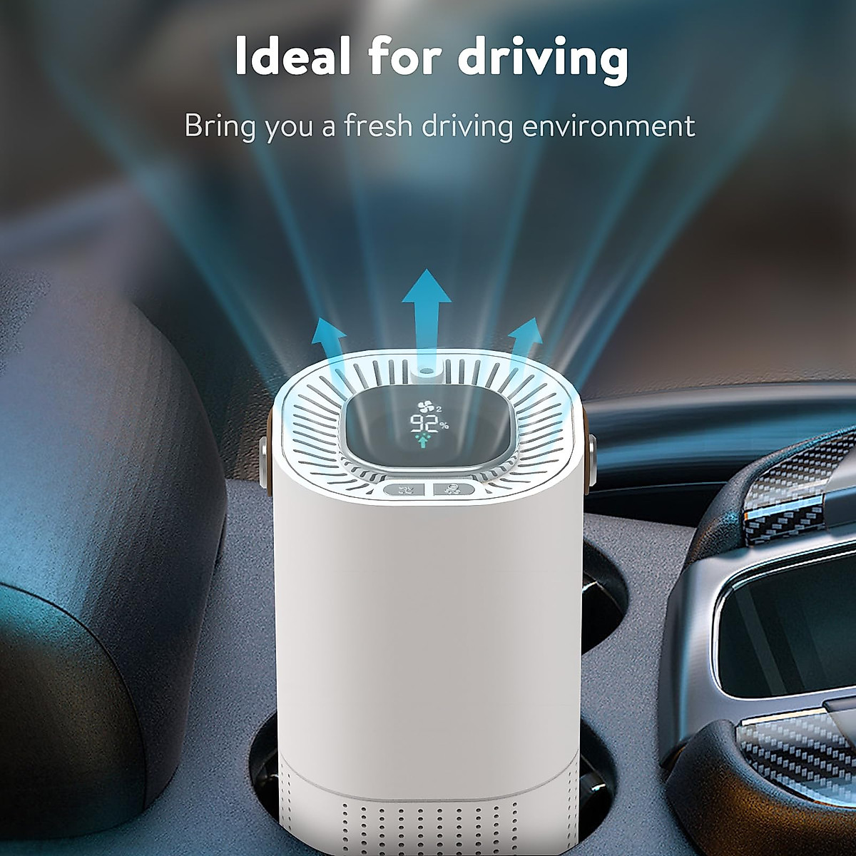 Mini Quiet Air Purifier - Portable and Cute Desk Air Purifier for Dorm, Office, Travel, Car, Classroom, Bedroom, White