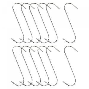 uxcell 6.89" Meat Hooks, 0.12" Thick Stainless Steel Butcher S-Hook for Meat Processing, Chicken Fish Beef Hanging Drying Smoking 20Pcs