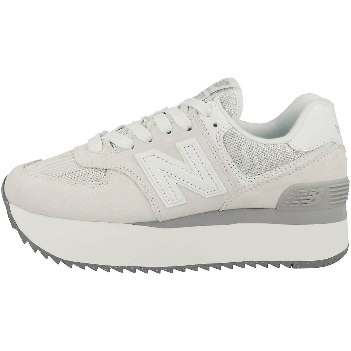 New Balance Women's 574+ Sneakers, Reflection | Rain Cloud, Grey, 10 Medium US