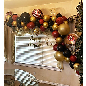 Graduation Decorations Burgundy Black Gold 2024/Maroon Gold Graduation Party Decorations FSU/Wizard Party Decorations/Burgundy Gold Black Balloons Burgundy Gold Birthday Decorations