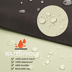 LBW Patio Waterproof Lounge Chair Cover,420D Outdoor Furniture Covers with Air Vent and Attachment Strap for Garden,Patio,Home,30.9" D x 33.26''L x 36'' H, Beige&Coffee