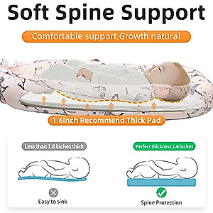 Mamibaby Baby Lounger,100% Soft Breathable, Portable Canvas Newborn Lounger Infant Floor Seat Cushion for Travel, Tummy Time, Newborn Must Have Essentials Baby Shower Registry Search(Flower)