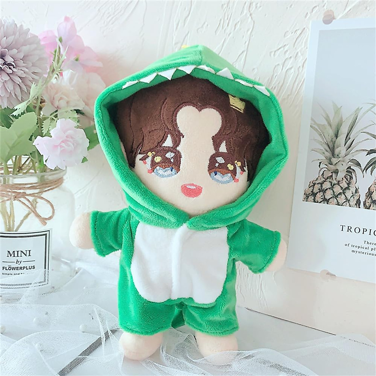 20cm /8" Doll Plush Doll's Clothes Animal one-Piece Garment Suit Pajamas Toys Dolls Accessories (Dinosaur)
