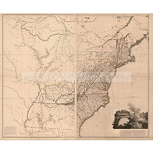 INFINITE PHOTOGRAPHS 1802 Map| Map of The United States of North America| Early United States Map Size: 20
