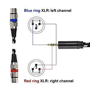 Mugteeve 3.5 mm to Dual XLR Female Y Splitter Cable, Stereo 1/8" Mini TRS to Dual Female XLR Breakout Mic Cord Adapater, Nylon Braided, OFC Shield, for Recording, Livestream, Broadcast - 10 Feet