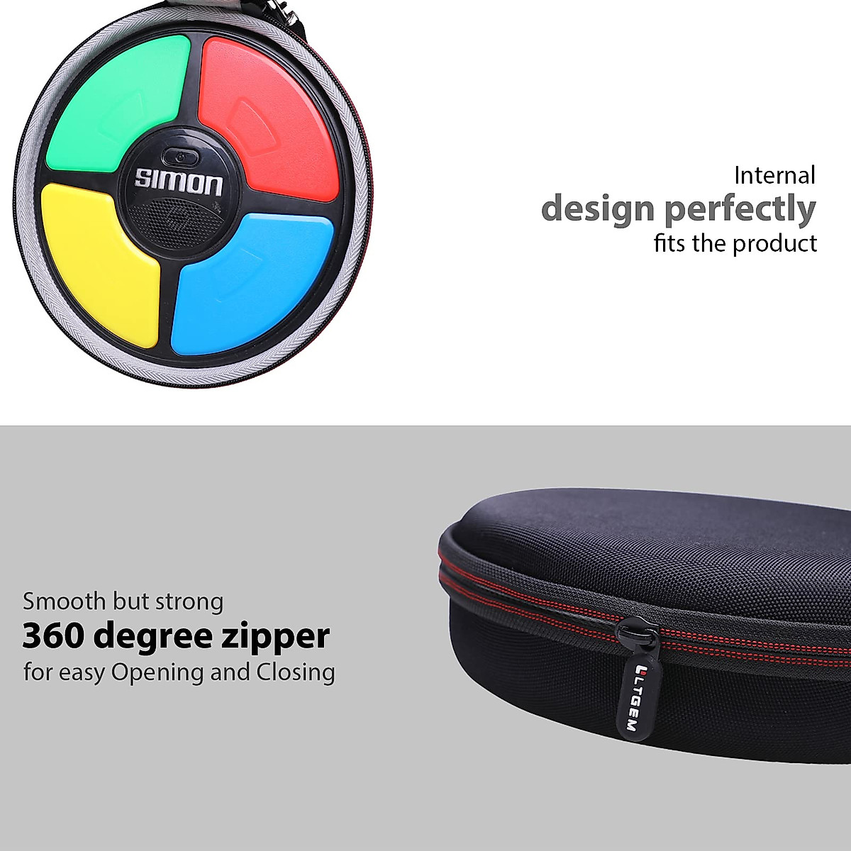 LTGEM EVA Hard Storage Case for Hasbro Gaming Simon Handheld Electronic Memory Game Toy(Case only!)