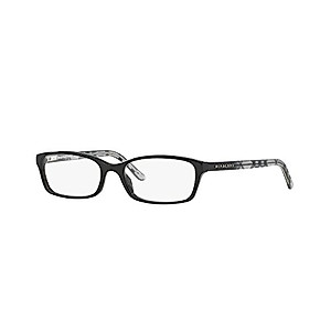 BURBERRY BE 2073 3164 Black Plastic Rectangle Eyeglasses 53mm